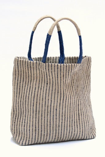 Jute Shopper: Indigo + Tan | Fair Trade gift | The Ethical Olive