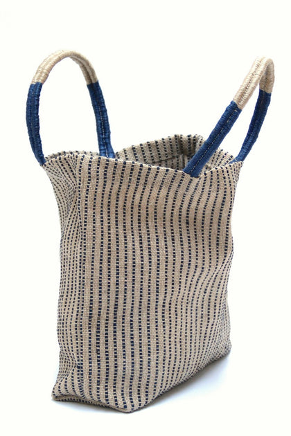Jute Shopper: Indigo + Tan | Fair Trade gift | The Ethical Olive